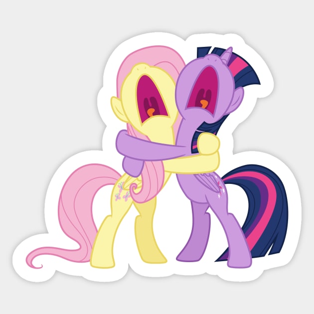 Fluttershy and Twilight Sparkle screaming - My Little Pony - Sticker | TeePublic